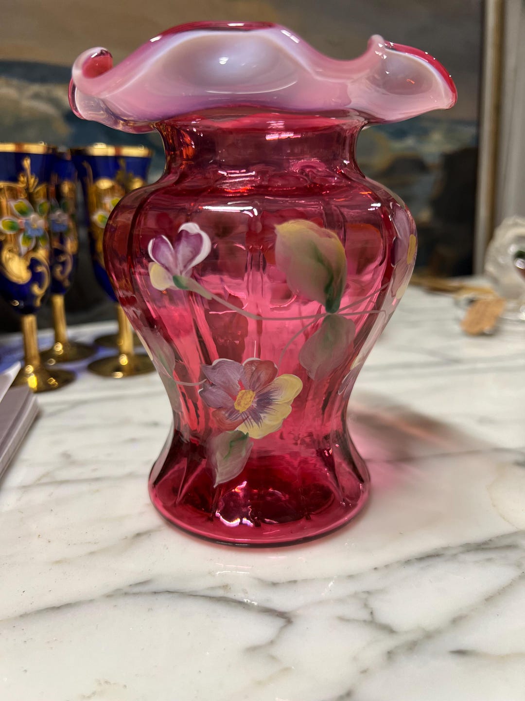Gorgeous Fenton Art Glass Cranberry Opalescent 2004 “glass Messenger ...