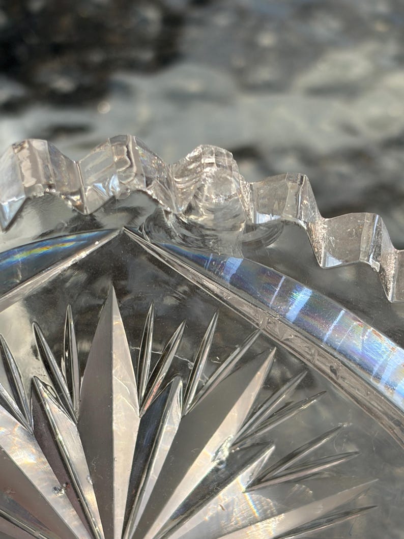 Stunning Antique American Brilliant Period Cut Crystal Bowl With Cut ...