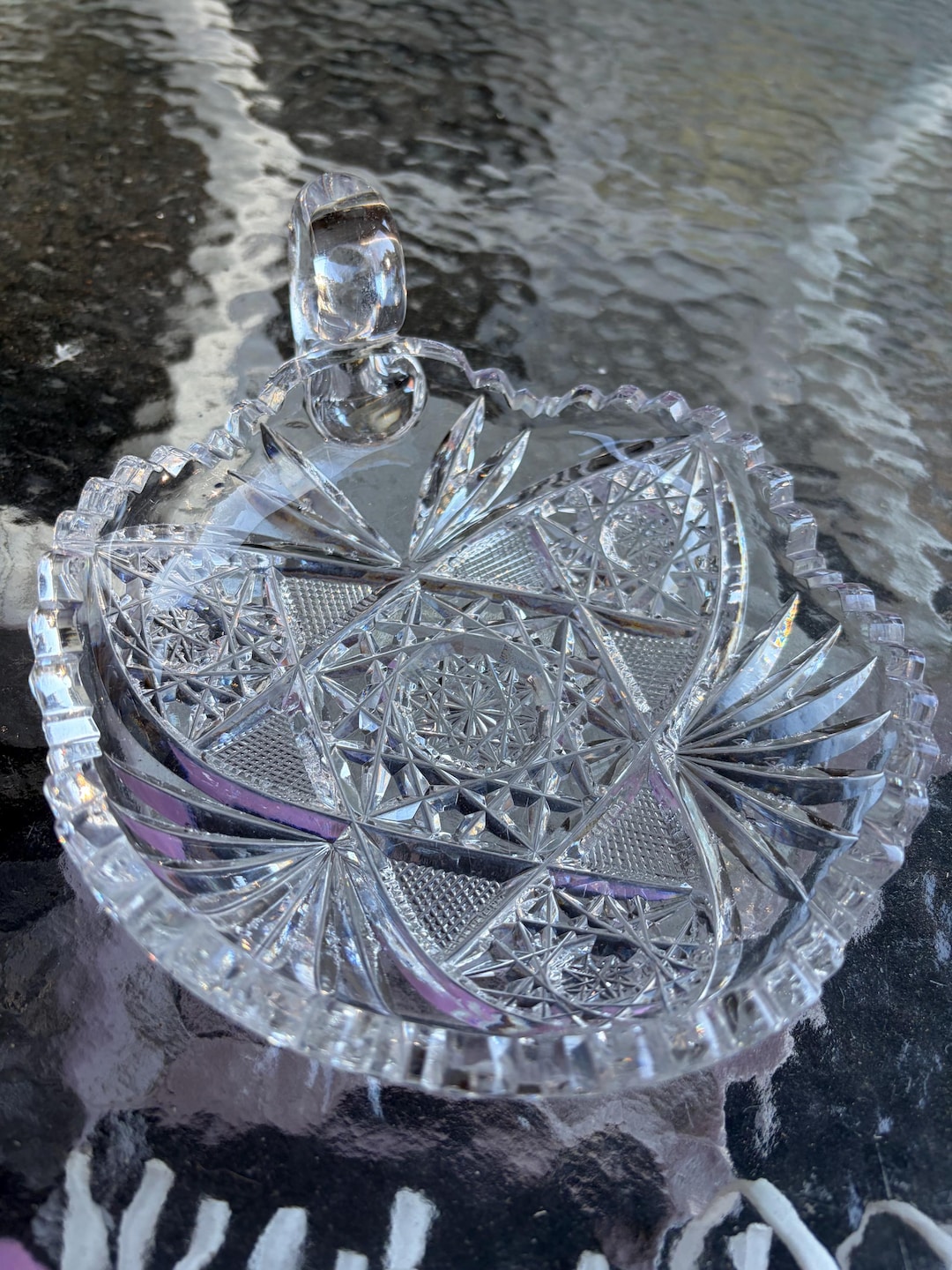 Stunning Antique American Brilliant Period Cut Crystal Nappy With Cut ...