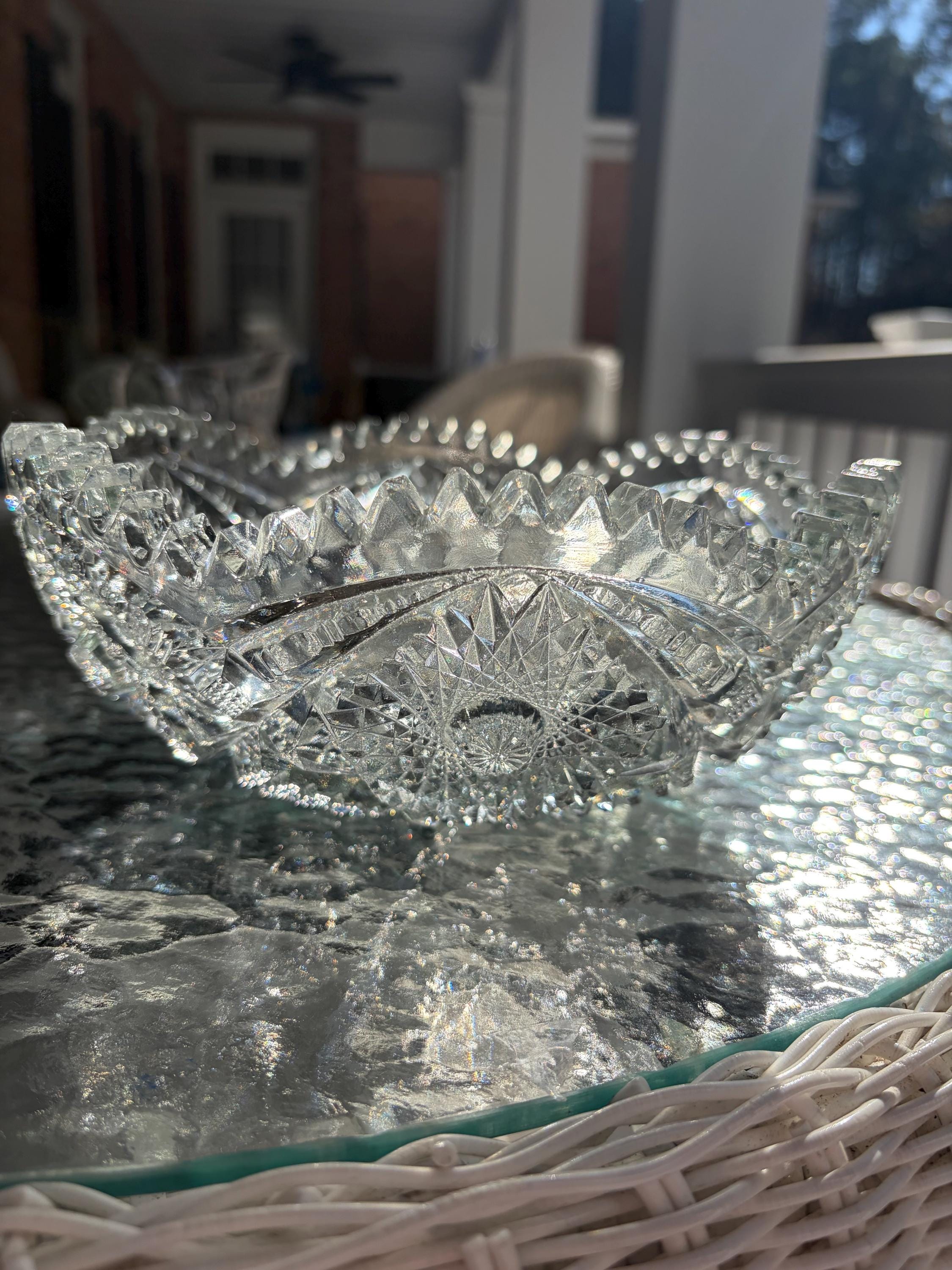 Exquisite Antique American Brilliant Period Hand Cut Leaded Crystal ...