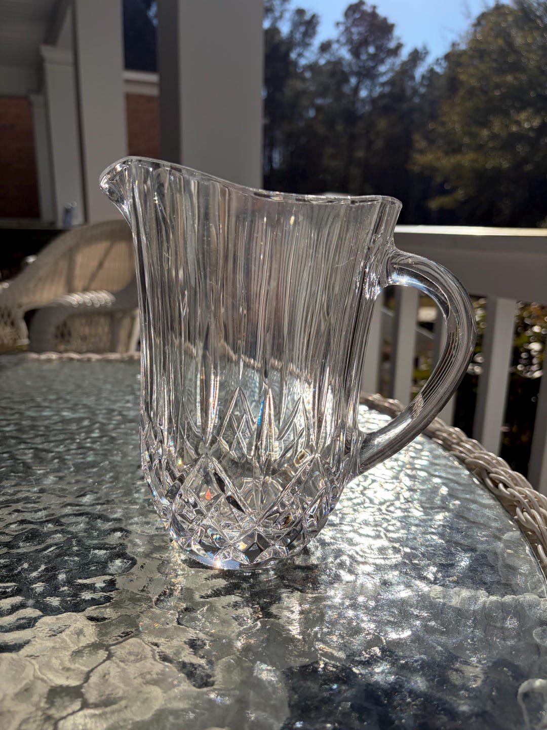 Vintage Royal Crystal Rock (RCR) Cut Crystal Juice, Water Pitcher With ...