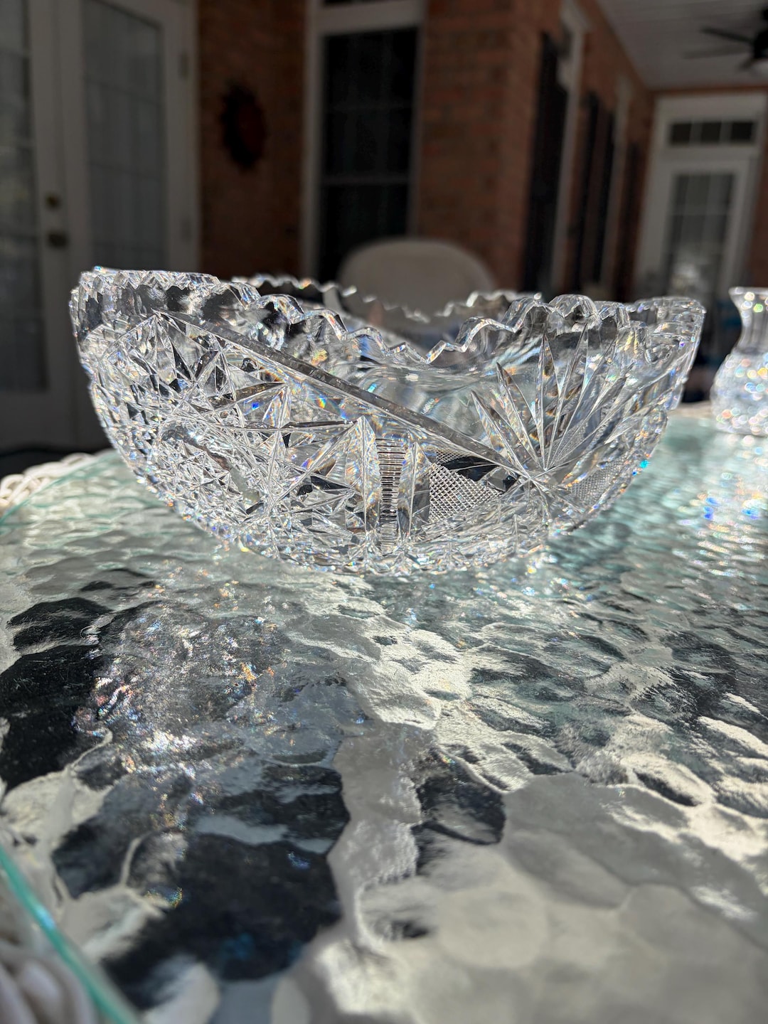 Stunning Antique American Brilliant Period Cut Crystal Bowl With Cut ...