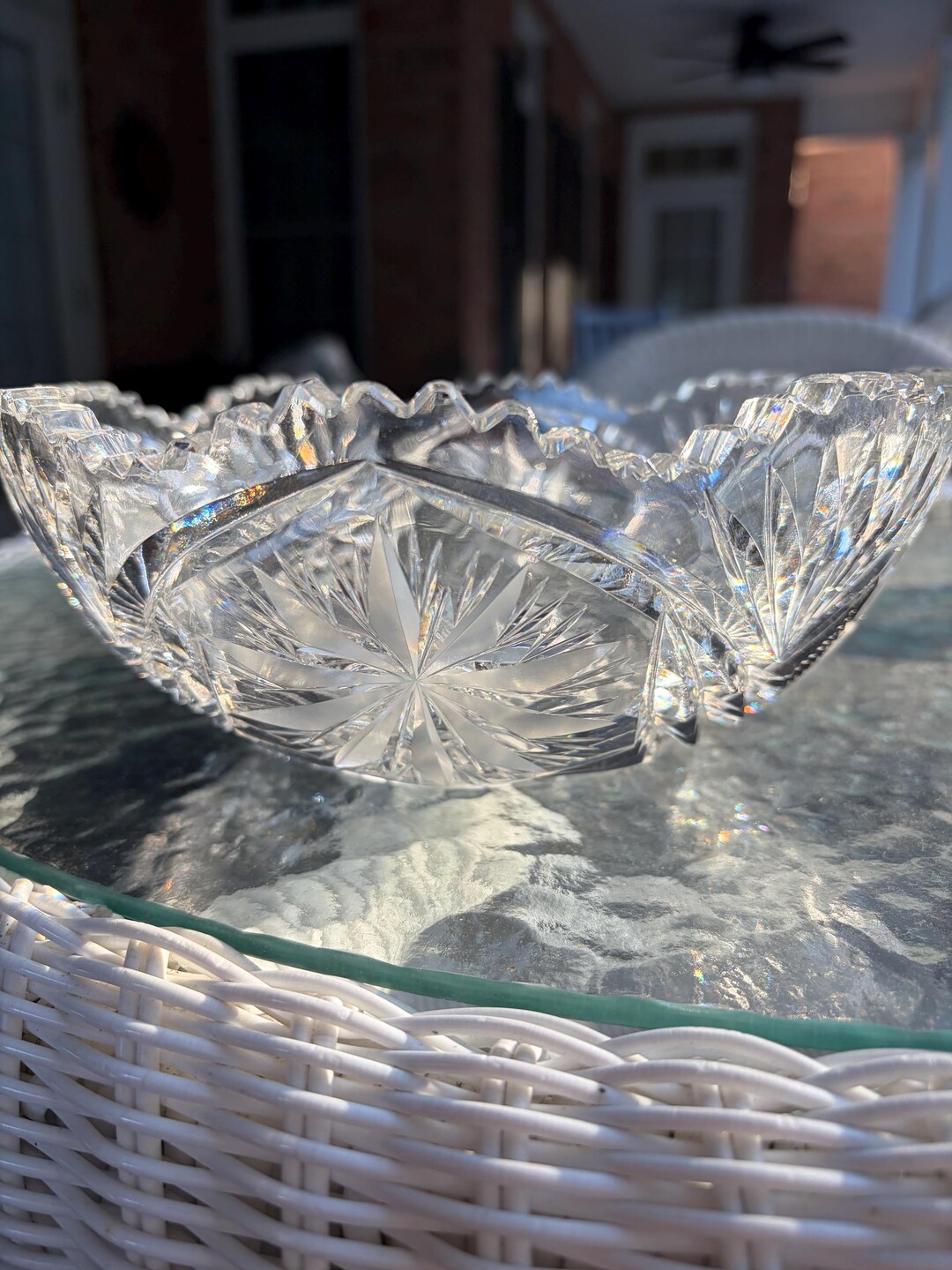 Stunning Antique American Brilliant Period Cut Crystal Bowl With Cut ...
