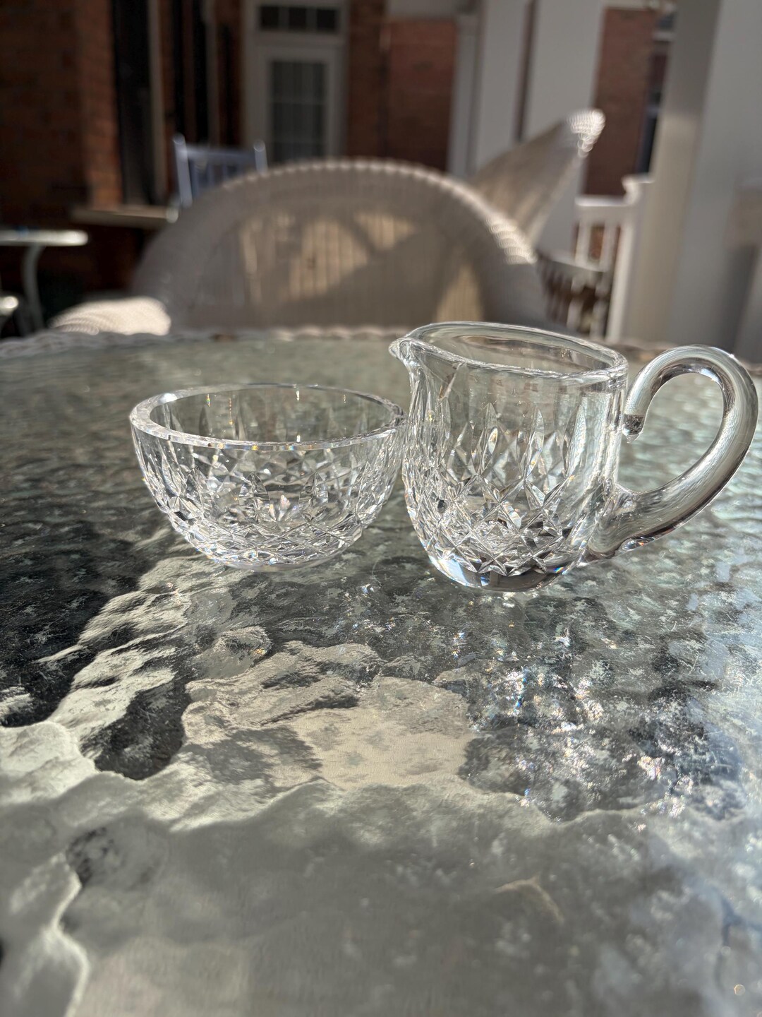Lovely Vintage Waterford “kerry” Cut Crystal Open Sugar and Creamer Set ...
