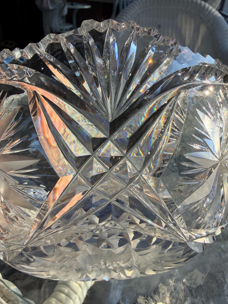 Stunning Antique American Brilliant Period Cut Crystal Bowl With Cut ...
