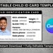 Editable Child ID Card Template - Printable Kids Identification ...