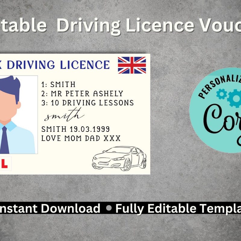 Printable Driving Lesson Voucher - Etsy UK