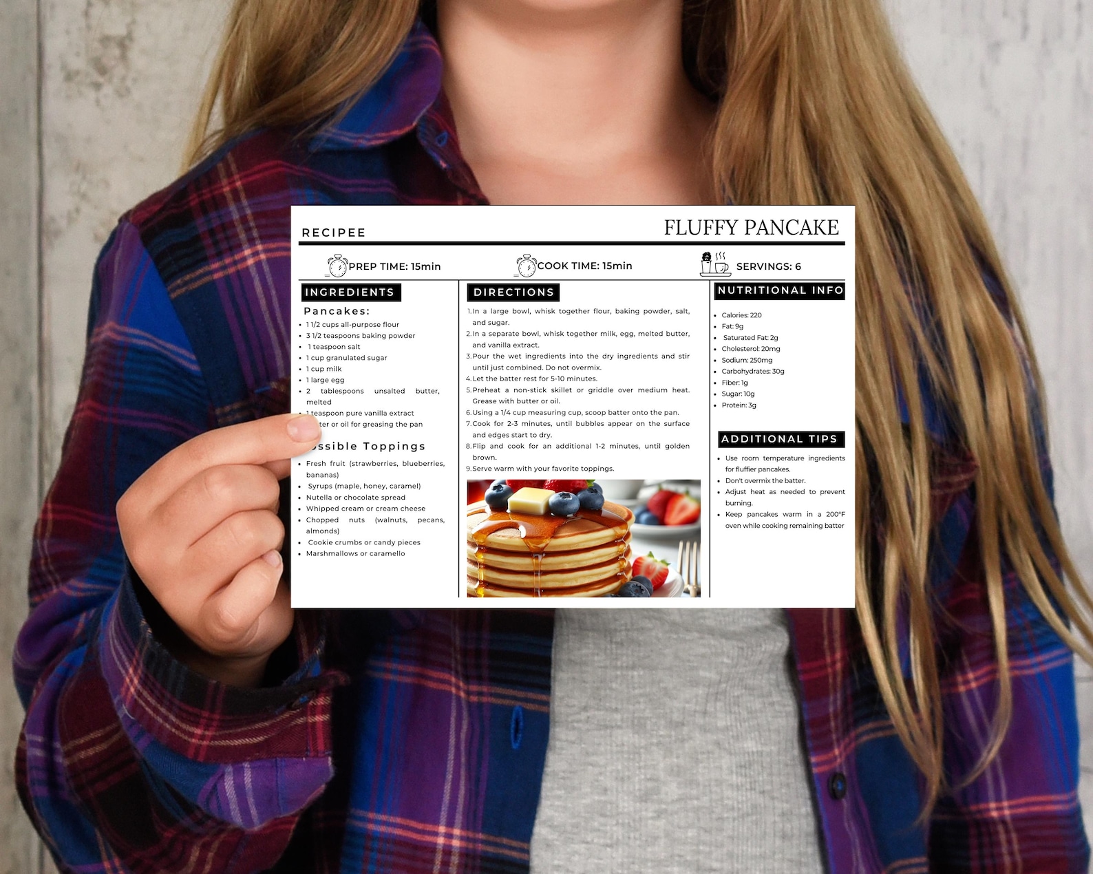 6 X4 Simple Recipe Card Template ,modern Downloadable Recipe Card ...