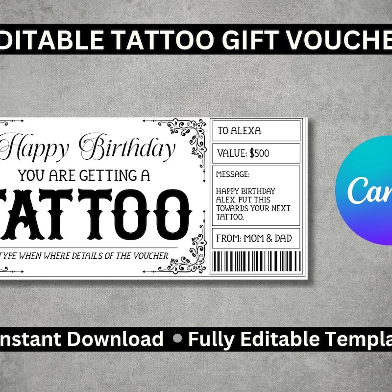 Personalised Card Tattoo - Etsy