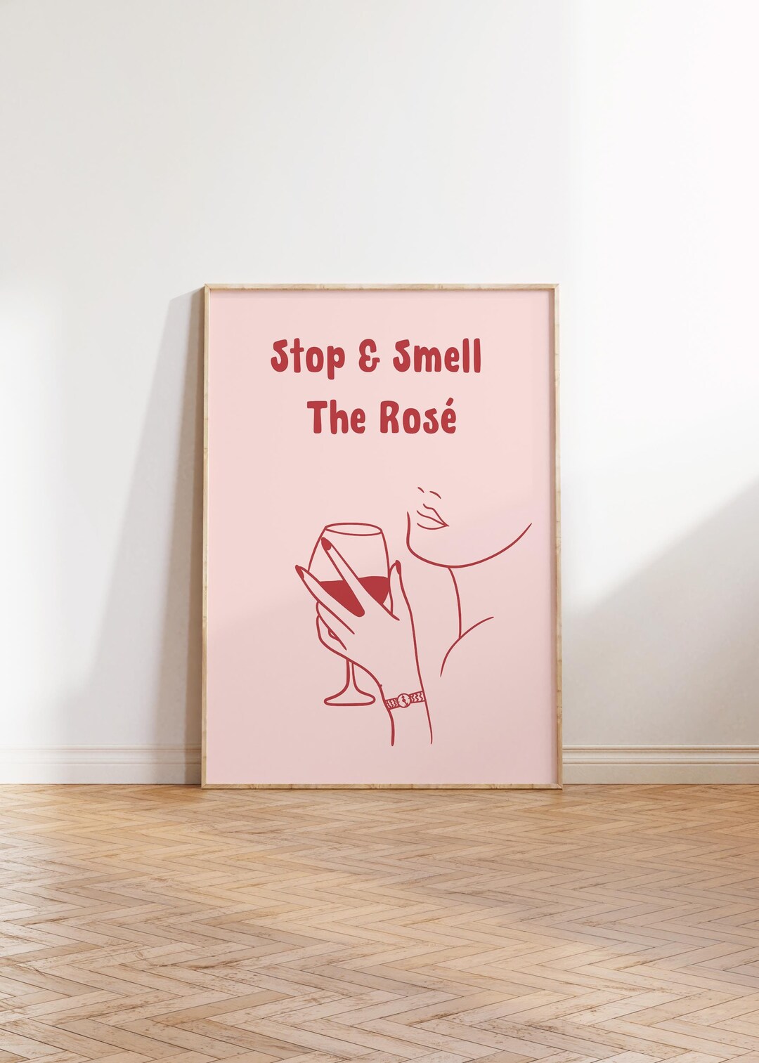 Stop and Smell the Rose Wine Poster Indie Room Decor Centerpiece ...
