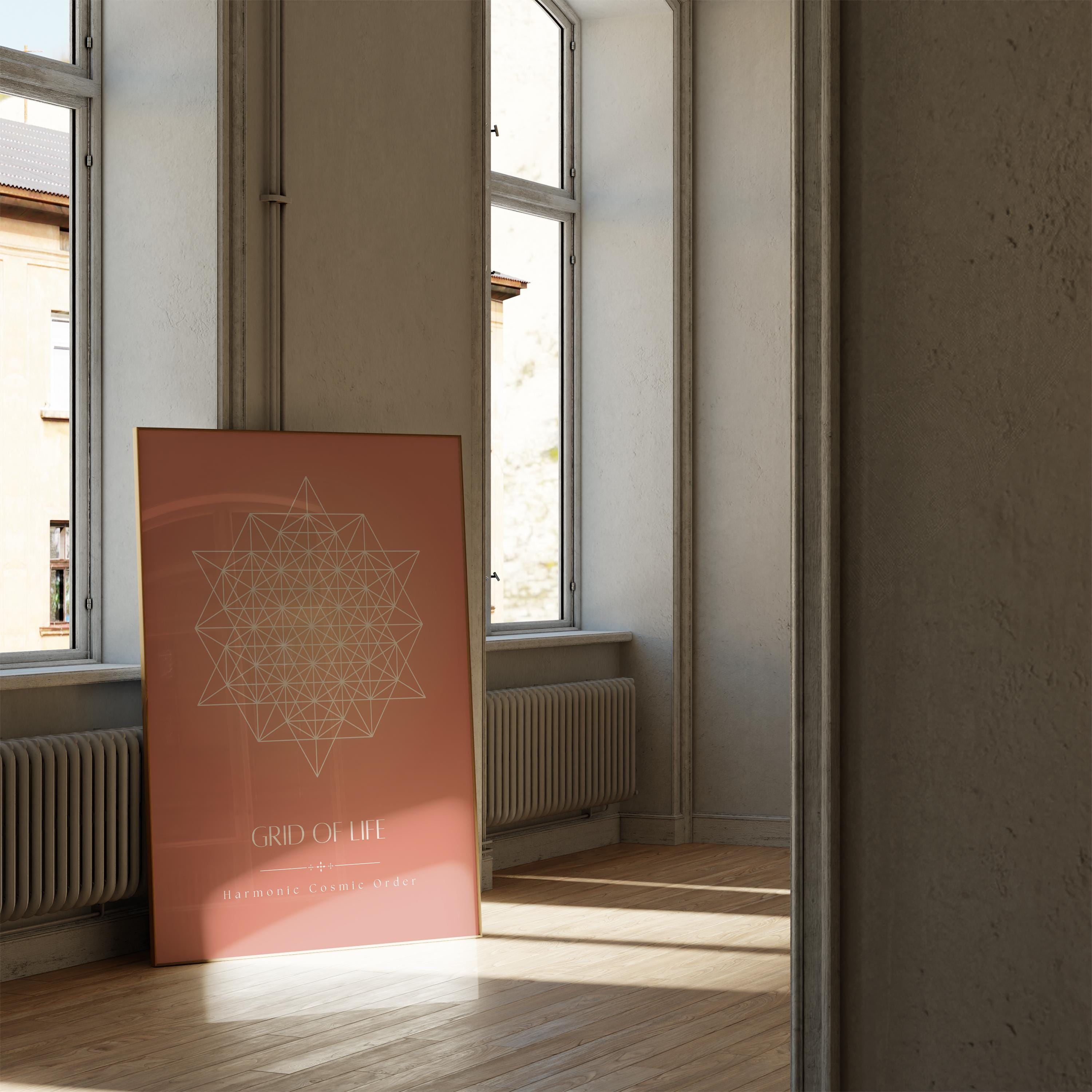 Sacred Geometry Grid of Life Aura Poster Sri Yantra Yoga Poster Cristal ...