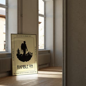 Ramble on Led Zeppelin Poster Song Lyric Wall Art Rock Music Poster ...