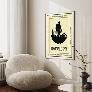 Ramble on Led Zeppelin Poster Song Lyric Wall Art Rock Music Poster ...