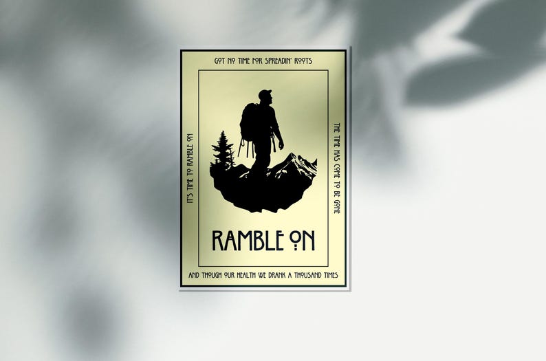 Ramble on Led Zeppelin Poster Song Lyric Wall Art Rock Music Poster ...