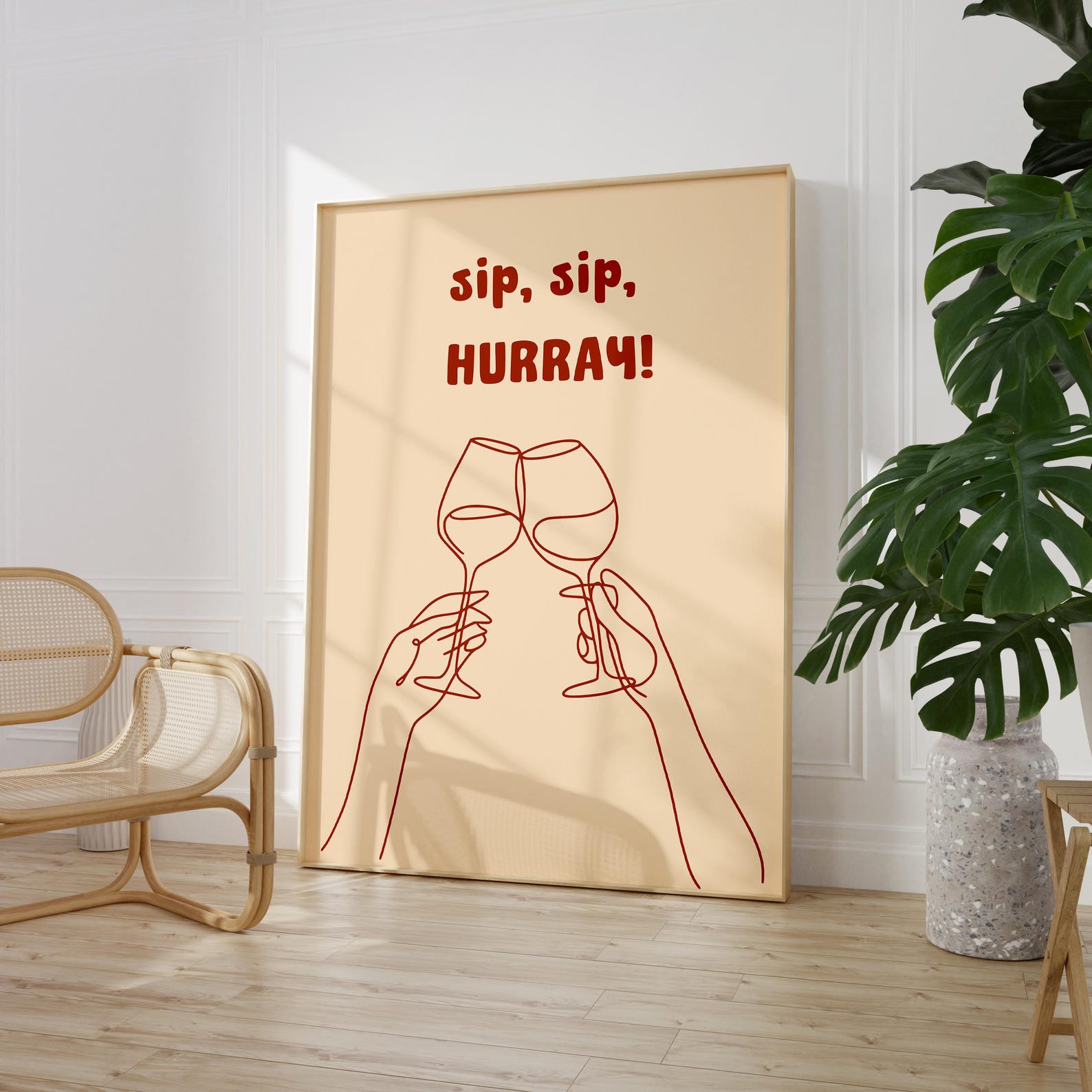 Sip Sip Hurray Wine Poster Indie Room Decor Wine Centerpiece Alcohol ...