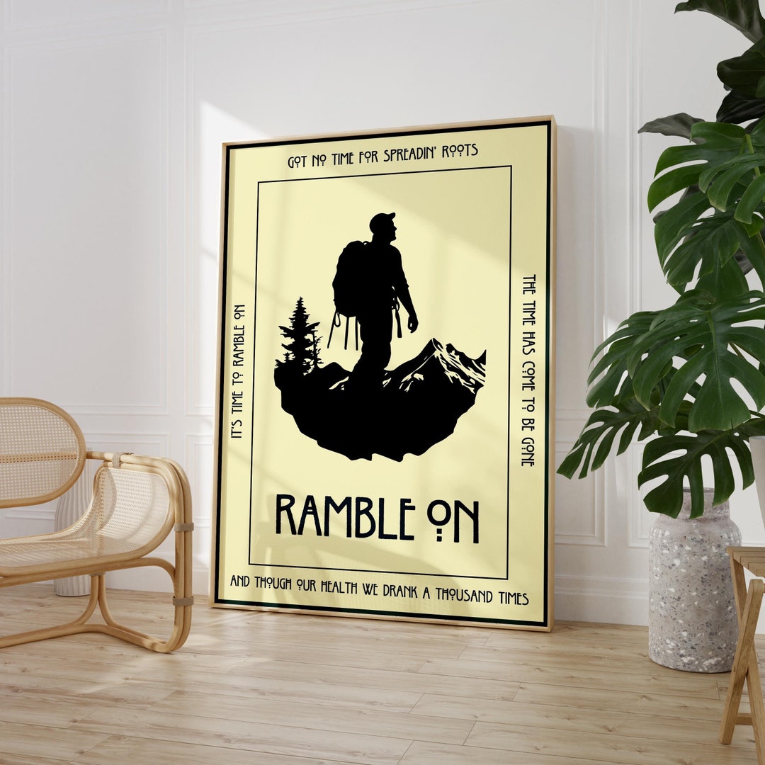 Ramble on Led Zeppelin Poster Song Lyric Wall Art Rock Music Poster ...