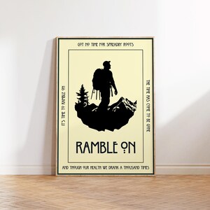 Ramble on Led Zeppelin Poster Song Lyric Wall Art Rock Music Poster ...