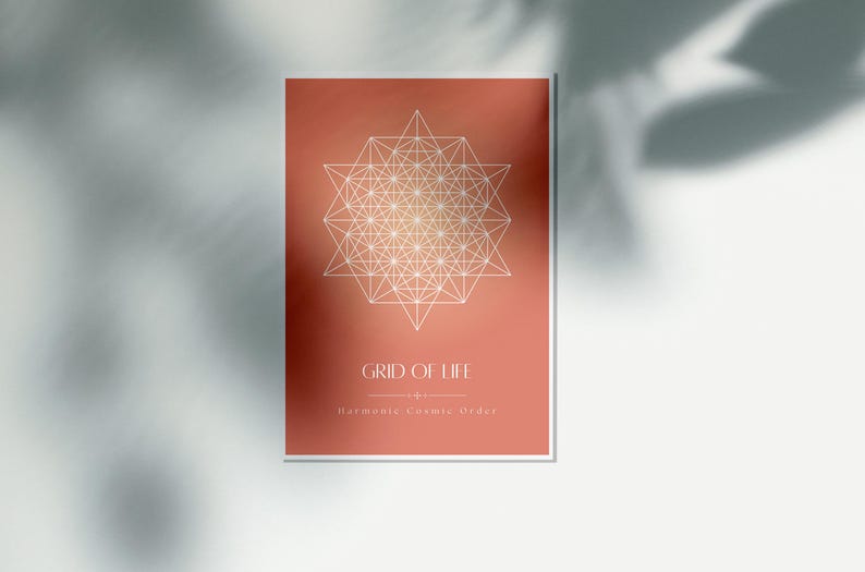 Sacred Geometry Grid of Life Aura Poster Sri Yantra Yoga Poster Cristal ...