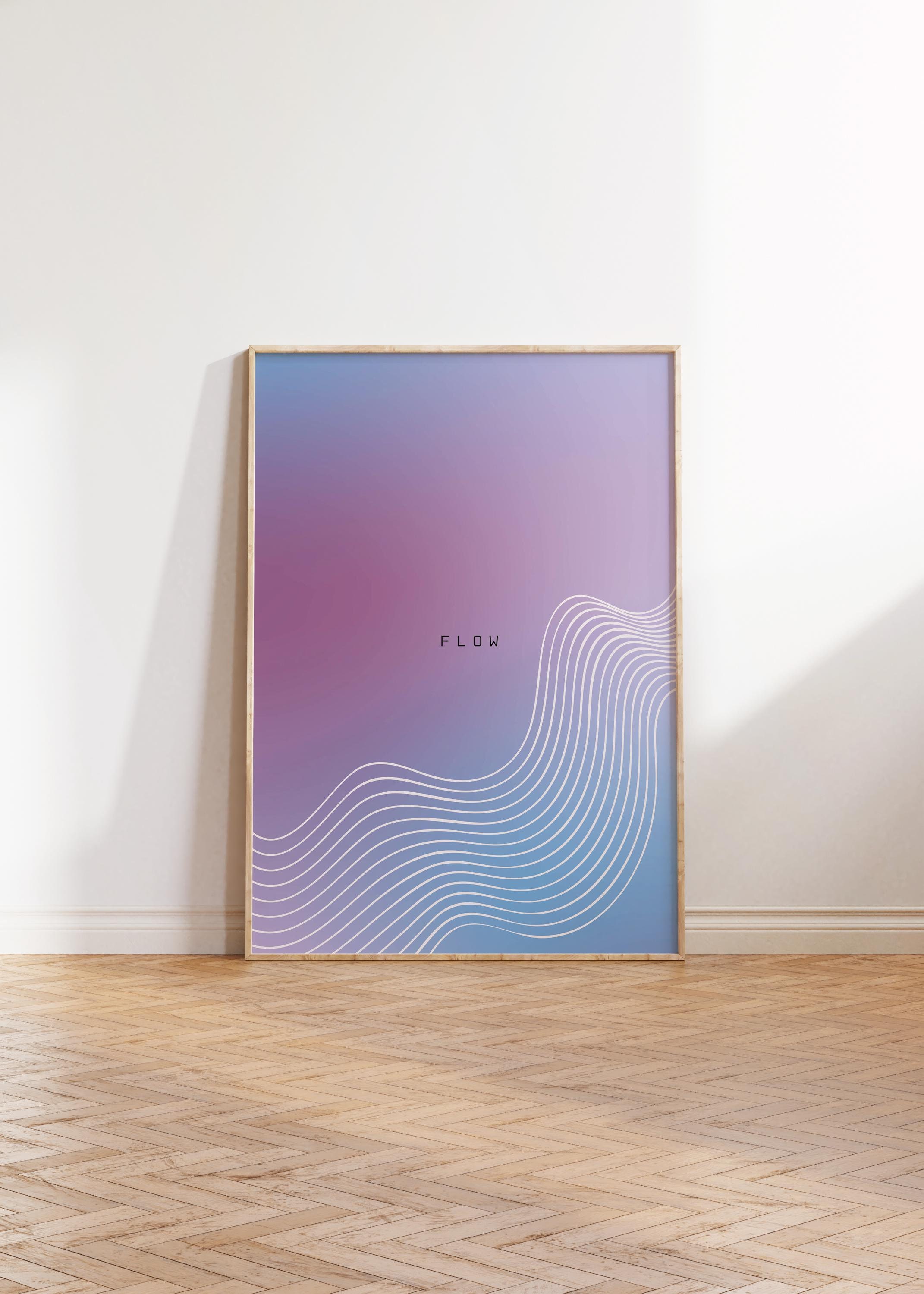 Flow Retro Gradient Poster Aura Poster Law of Attraction Print Yoga ...