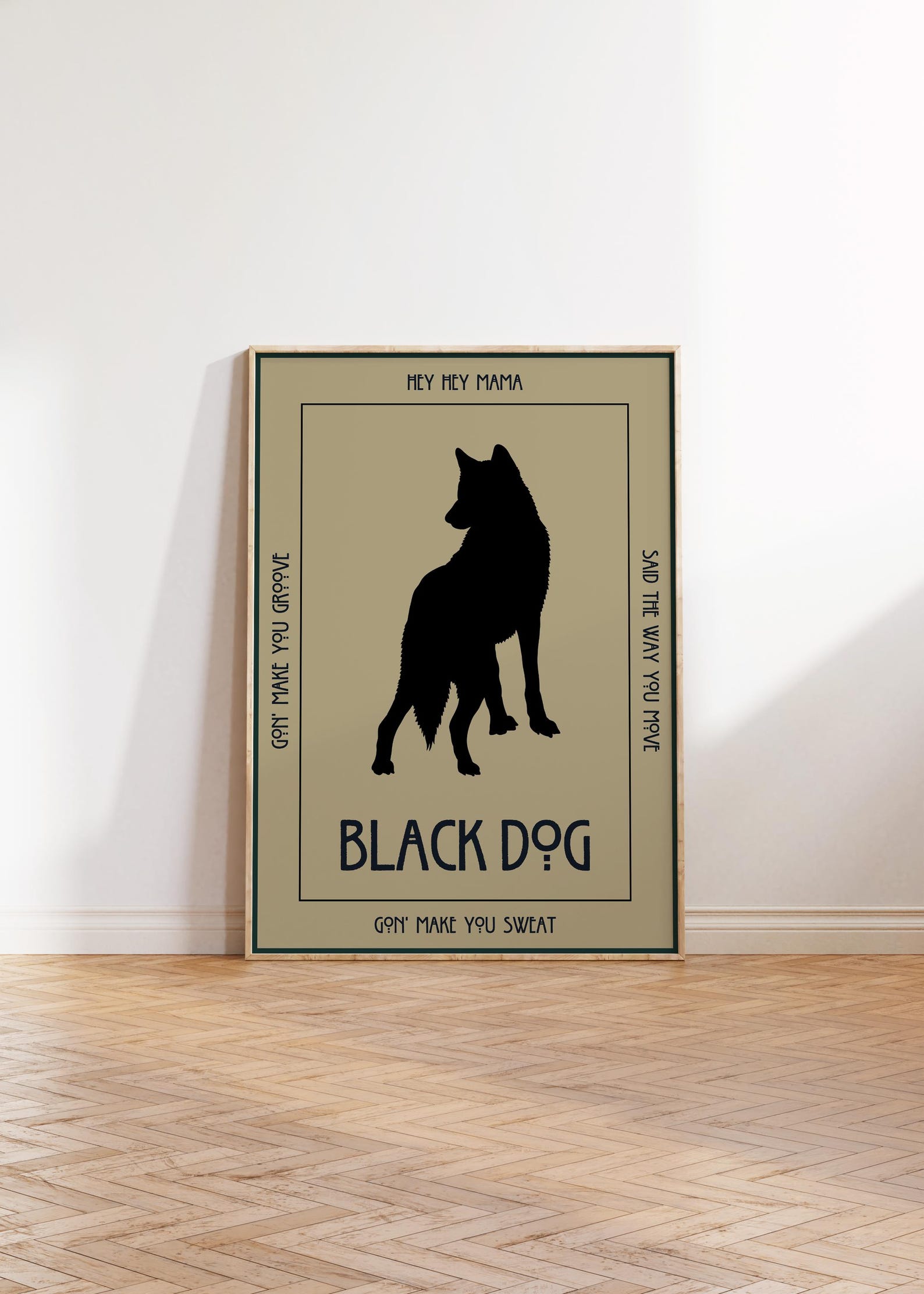 Black Dog Led Zeppelin Poster Song Lyric Wall Art Rock Music Poster ...