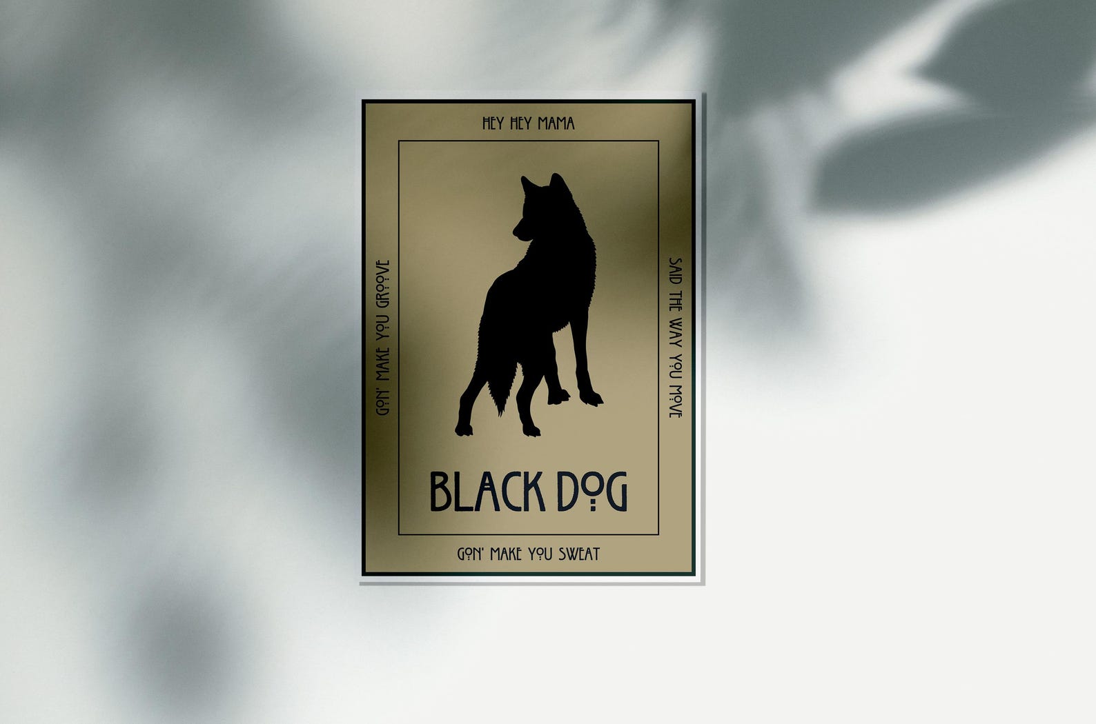 Black Dog Led Zeppelin Poster Song Lyric Wall Art Rock Music Poster ...