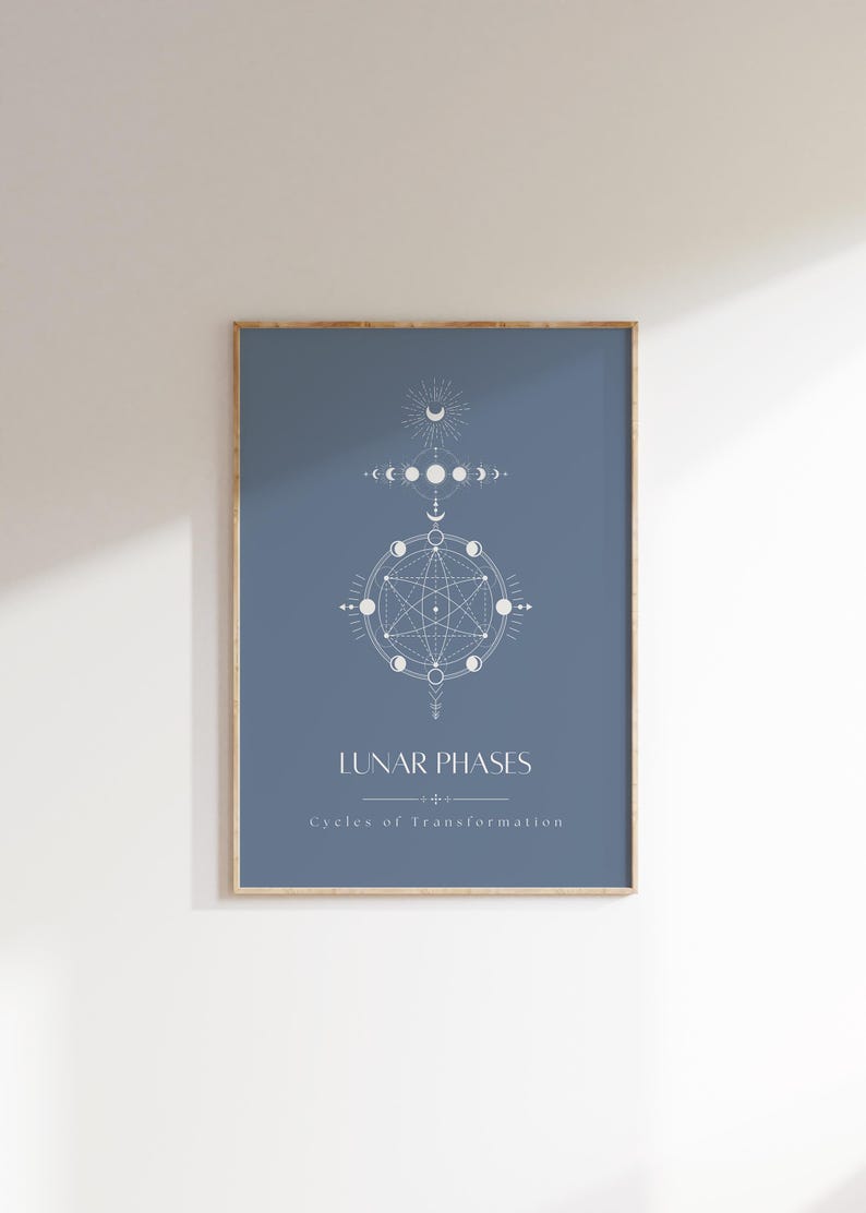 Sacred Geometry Lunar Phases Aura Poster Sri Yantra Yoga Poster Cristal ...
