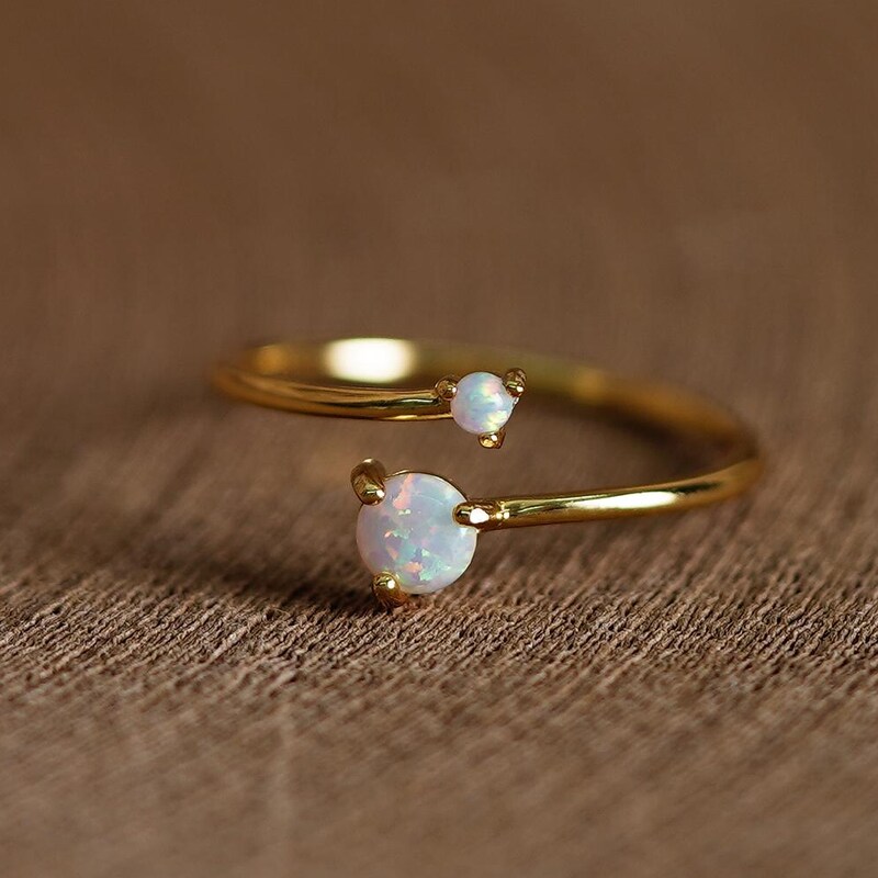 Opal Adjustible Rings - Etsy