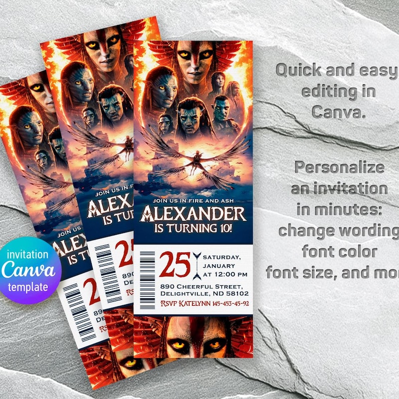 Avatar 3 Birthday Invites - Etsy