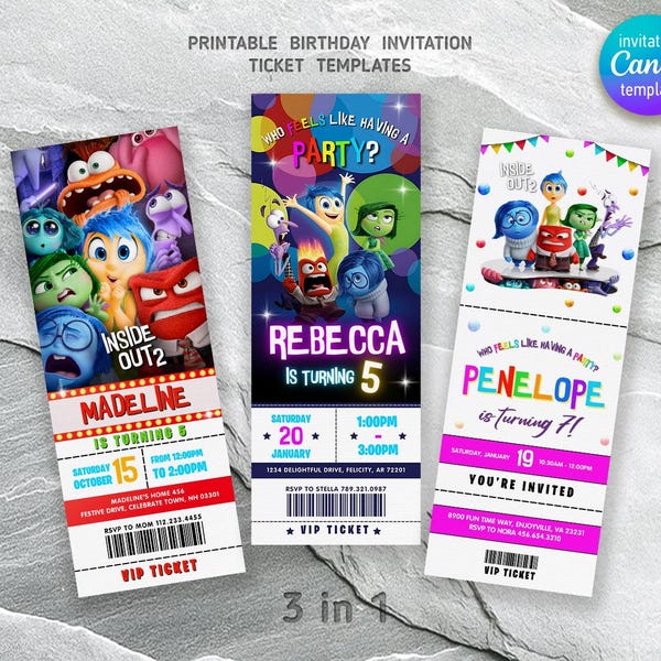 Inside Out Invite - Etsy