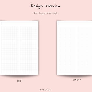 Two Columns Note Templates, Lined Grid Dot Grid Blank Paper, Note Pages ...