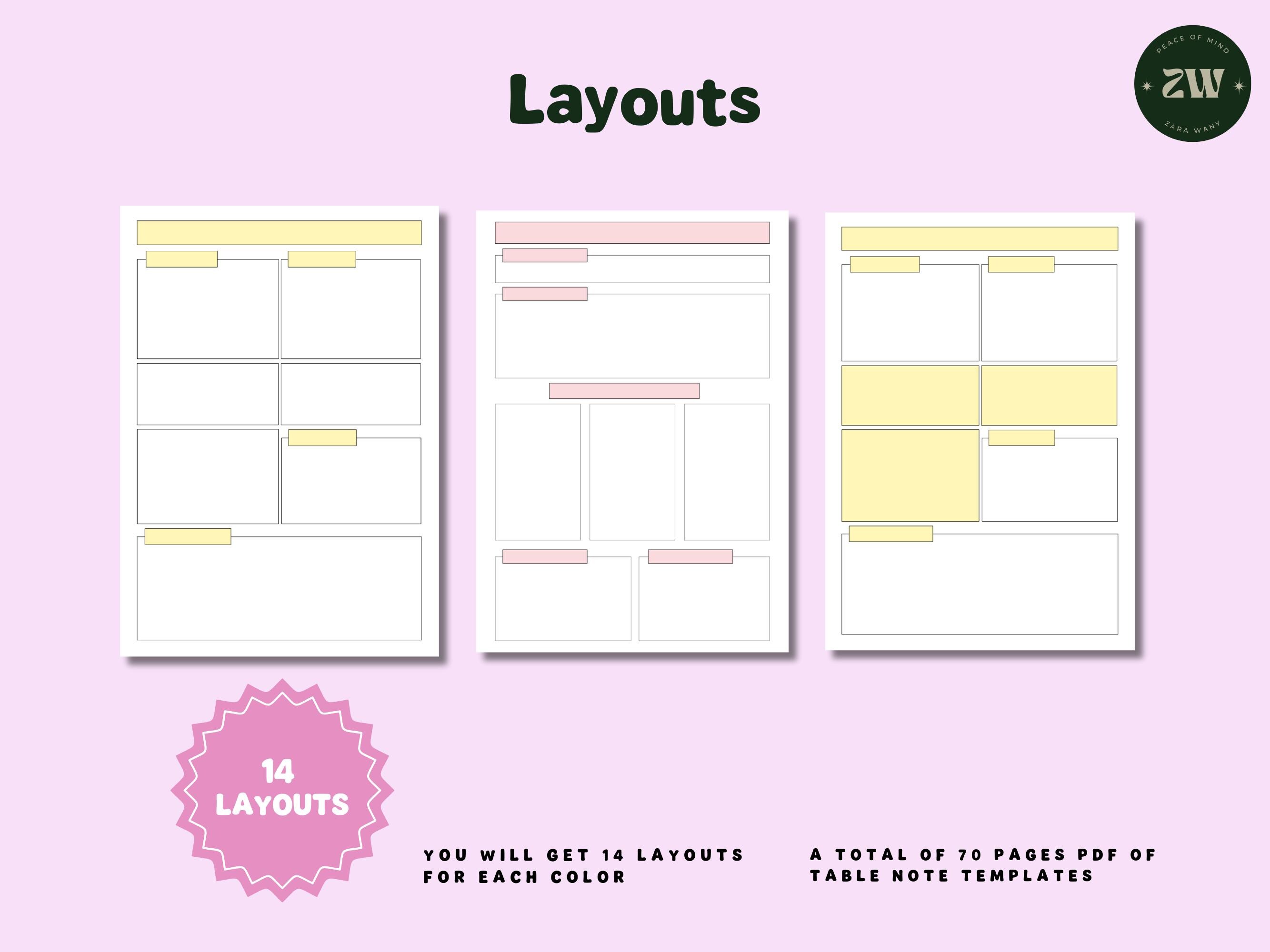 Pastel Boxing Note Taking Templates: A4 & US Letter (digital Download ...