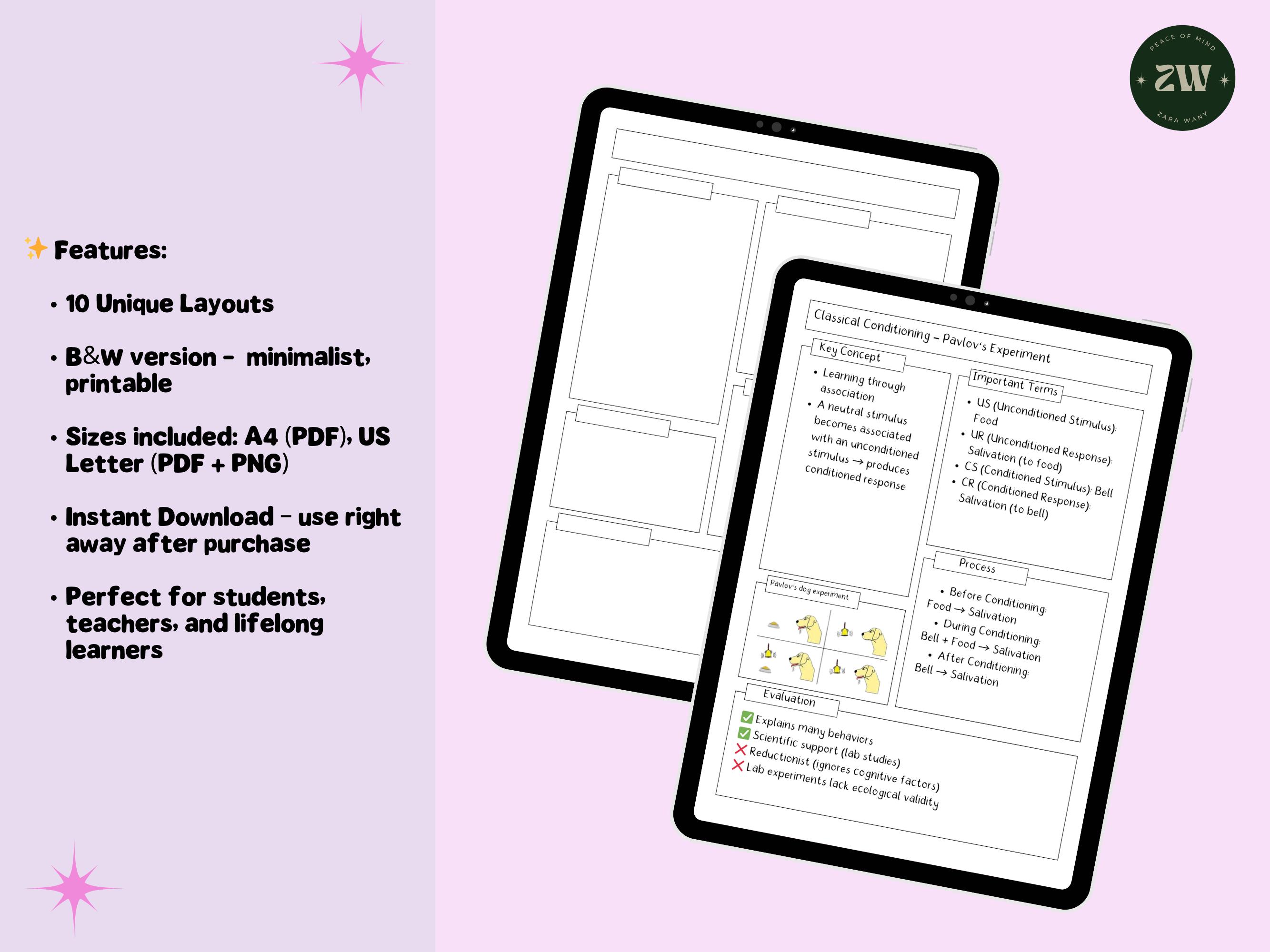 Boxing Note Taking Template: ADHD Friendly Lecture Notes (digital ...