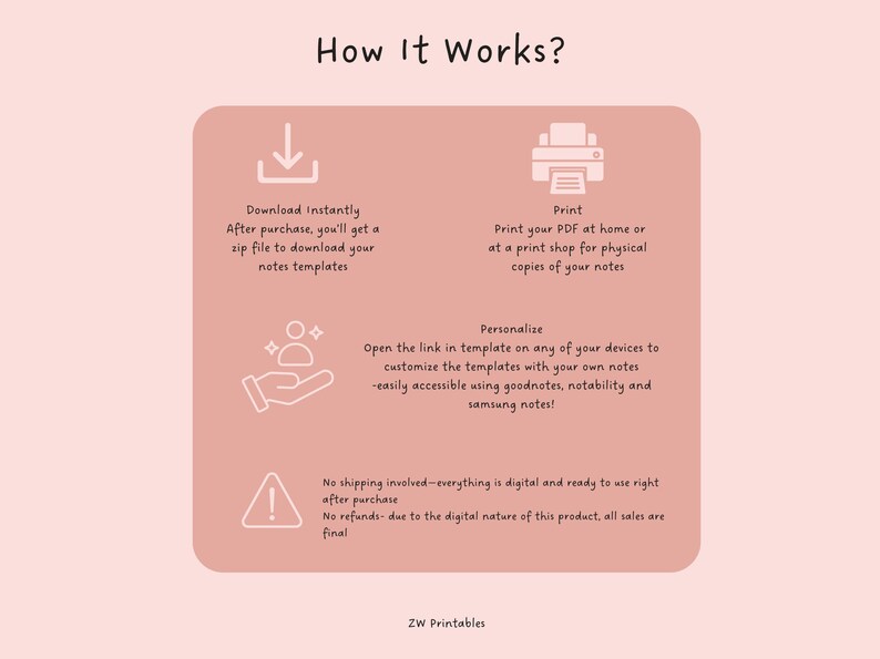 Two Columns Note Templates, Lined Grid Dot Grid Blank Paper, Note Pages ...