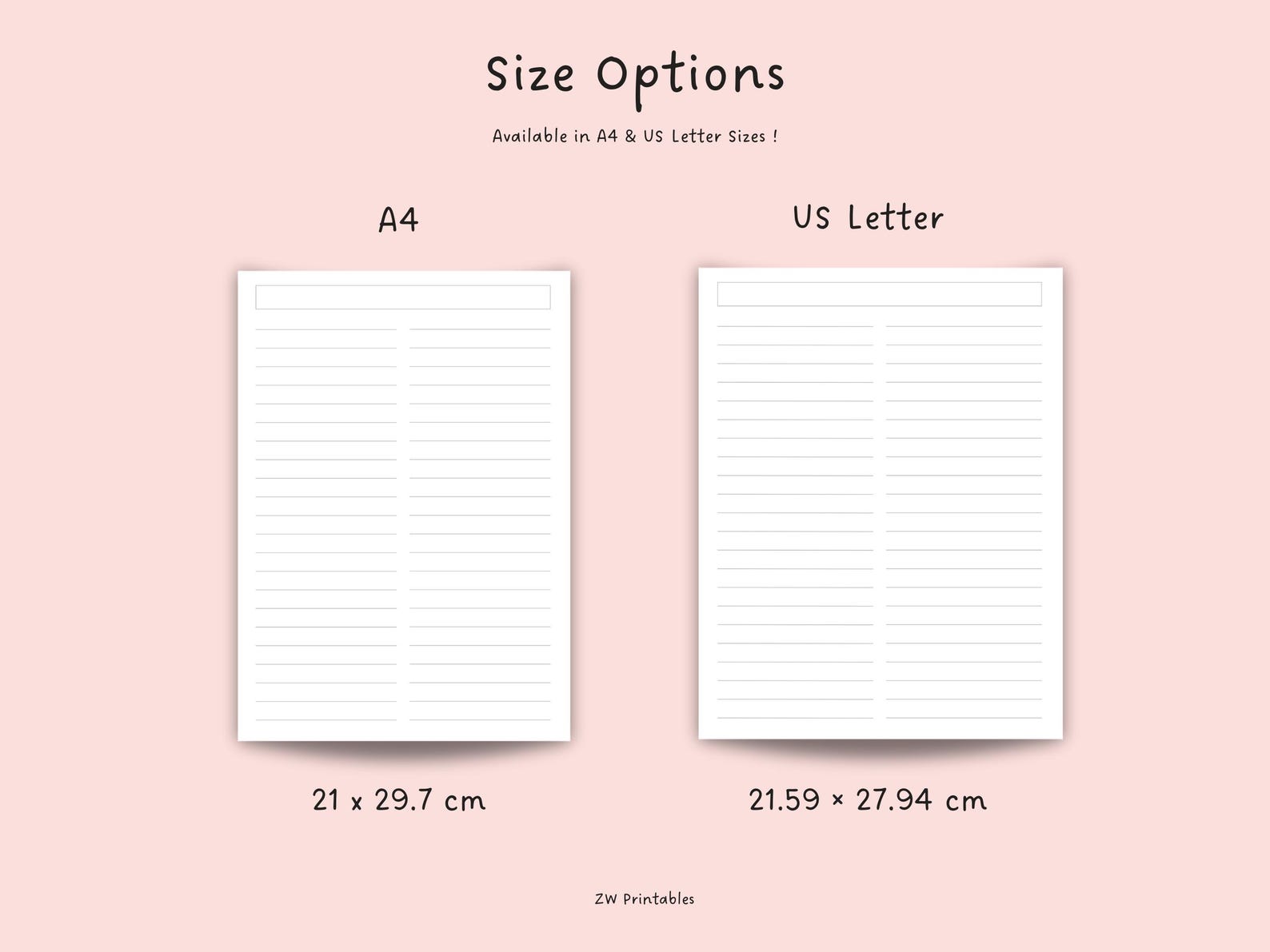 Two Columns Note Templates, Lined Grid Dot Grid Blank Paper, Note Pages ...