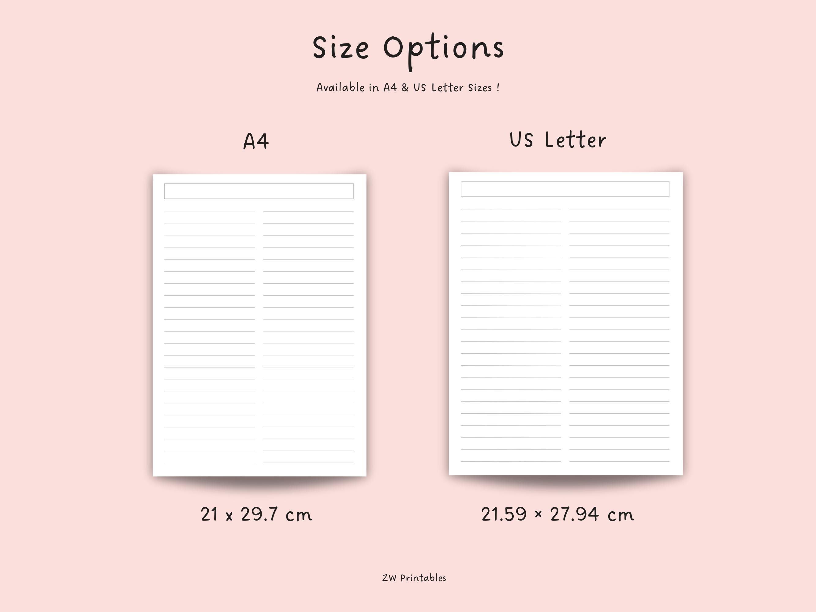 Two Columns Note Templates, Lined Grid Dot Grid Blank Paper, Note Pages ...
