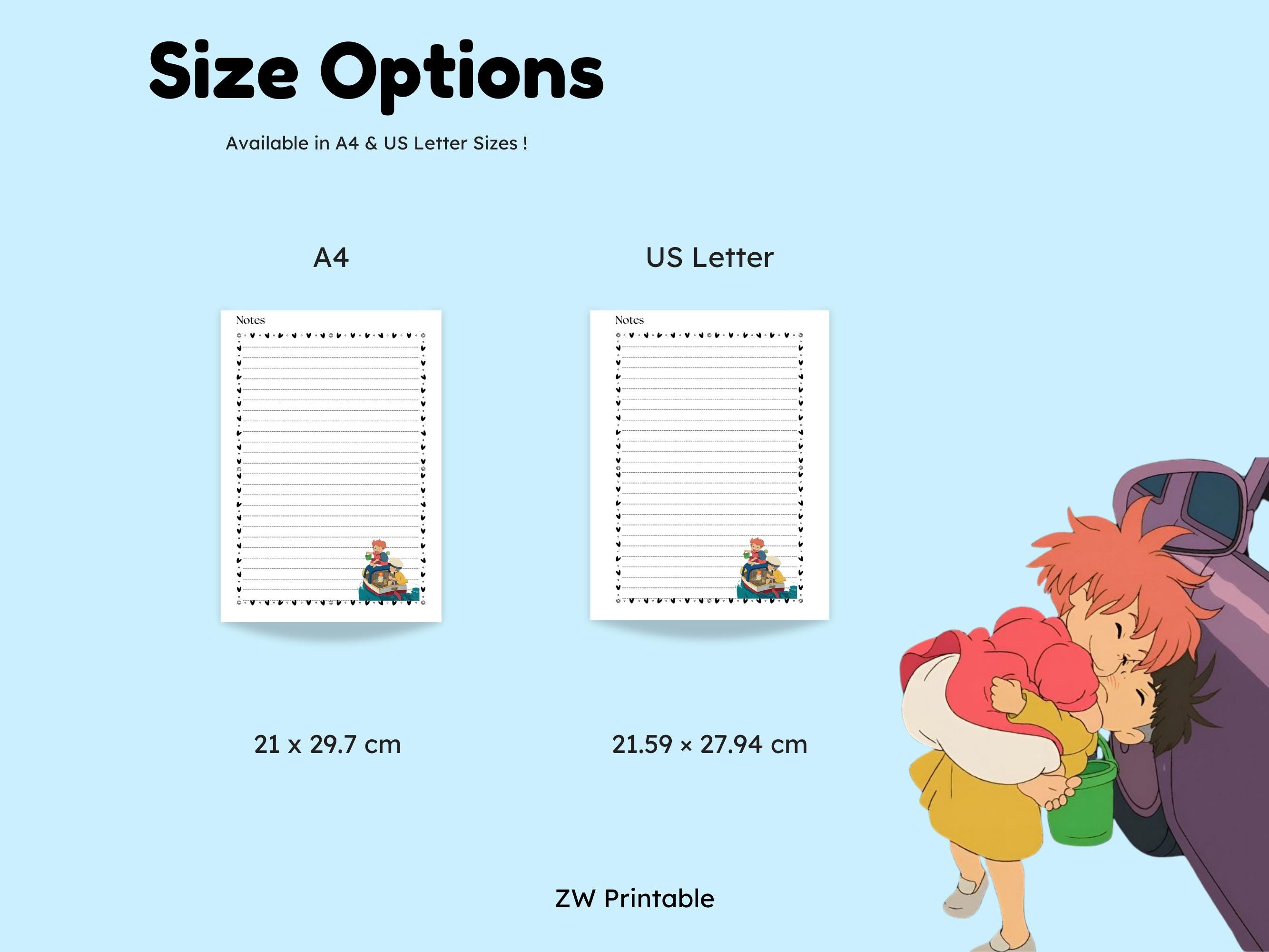 Ponyo Note Templates: Studio Ghibli Inspired Anime Notes (digital ...