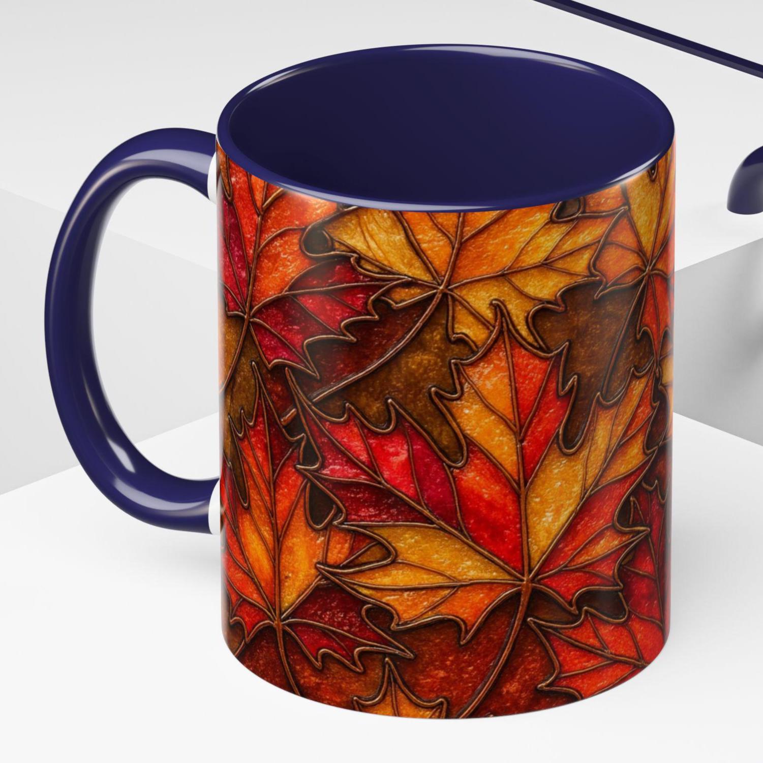 Stained Glass Maple Leaf Mug Fall Autumn Thanksgiving Coffee Cup - Etsy