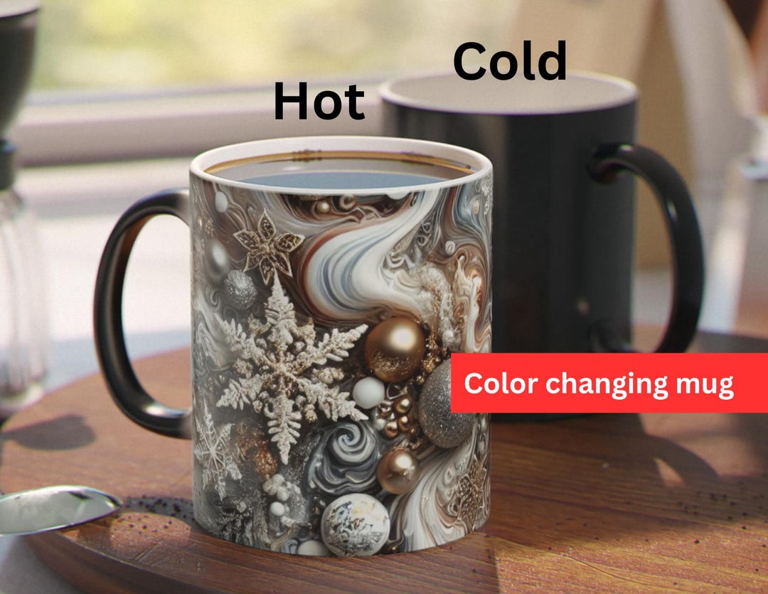 Elegant Winter Snowflake Magic Mug - Heat Activated Color Changing Mug ...