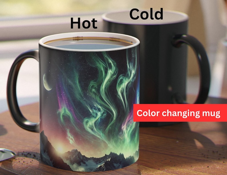 Aurora Borealis Mug: Magic Color Changing Northern Lights Coffee Mug ...