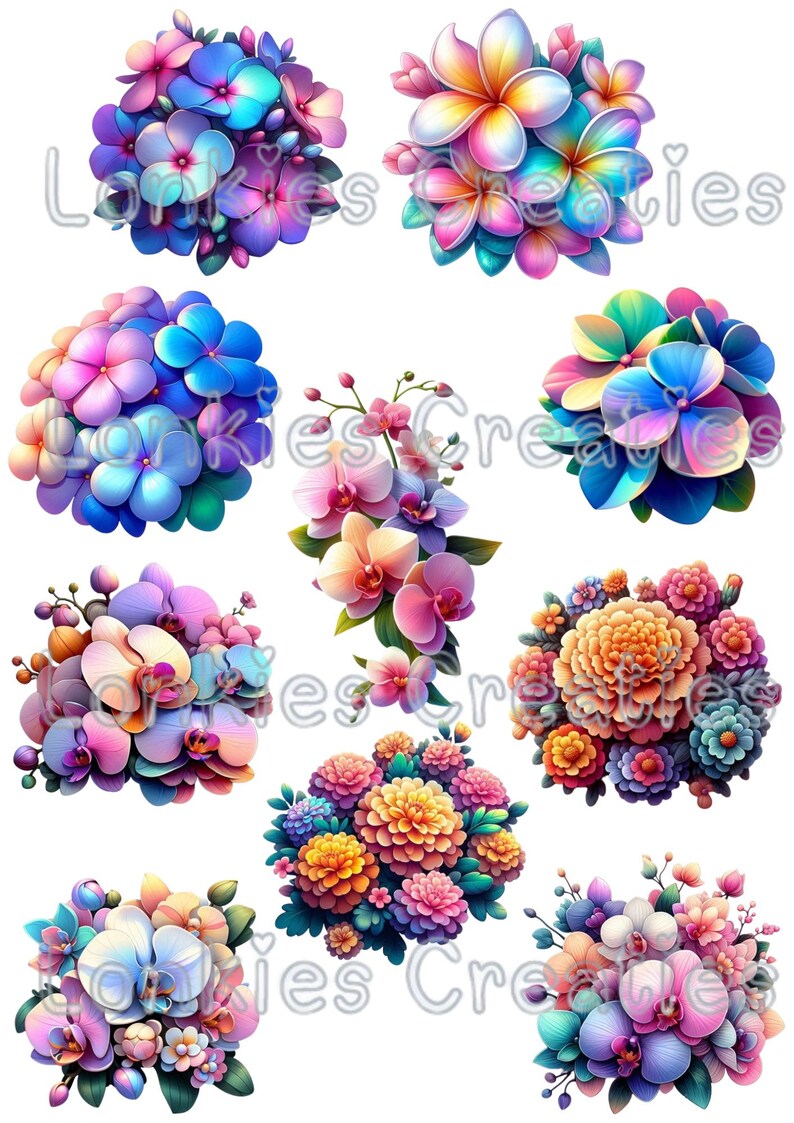 Pastel Watercolor Flowers Clipart Bundle,beautiful Vibrant Flowers ...