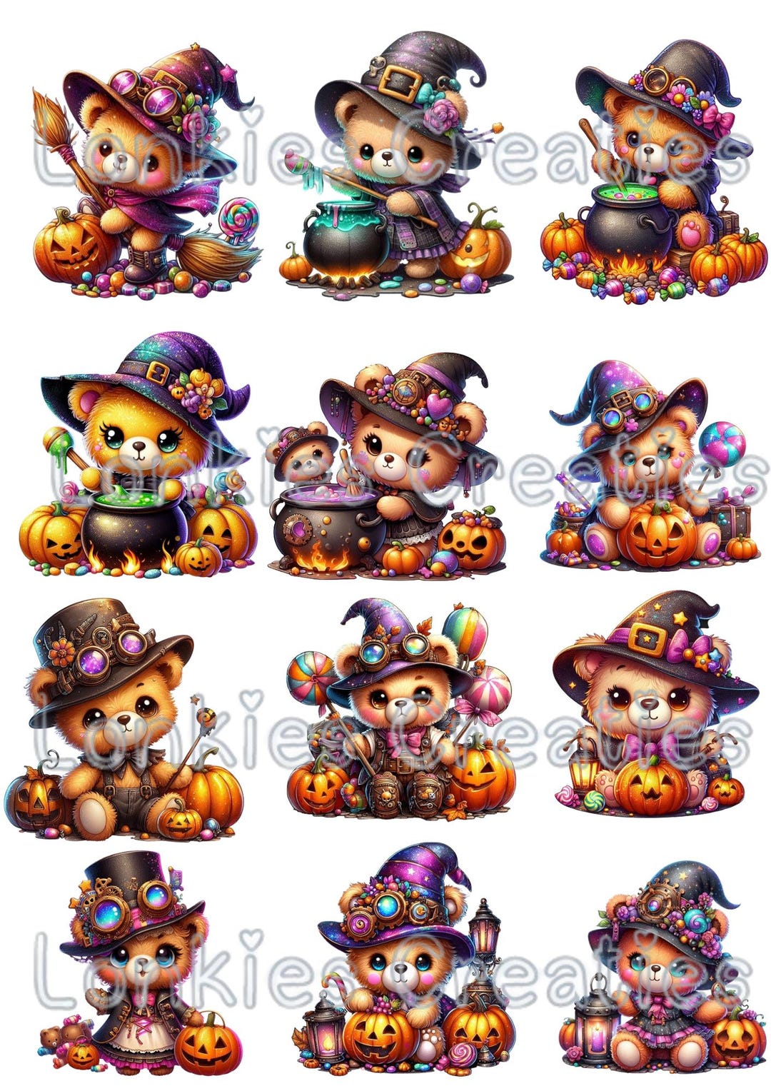 Halloween Teddybear ,fall Clipart Bundle,high Quality Images,no ...