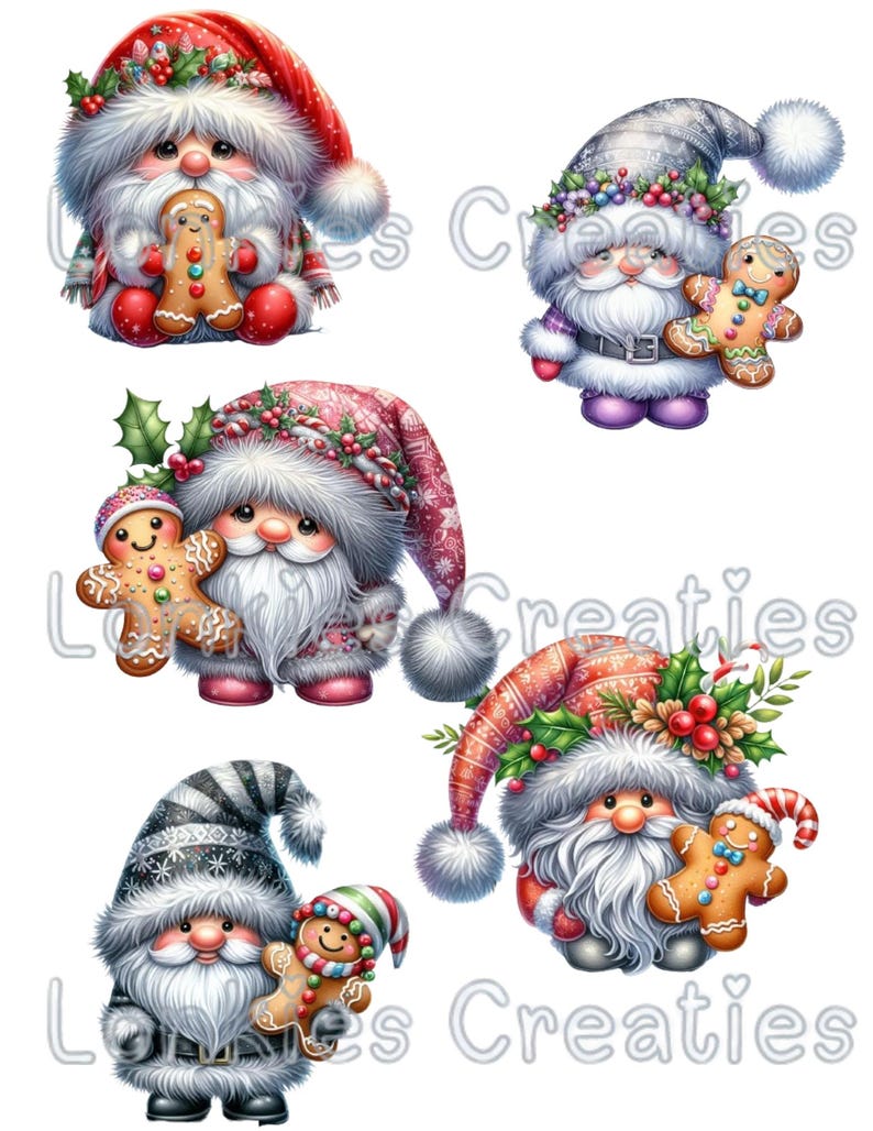 Christmas Gnomes Clipart, Gingerbread Man PNG Set (digital Download) - Etsy
