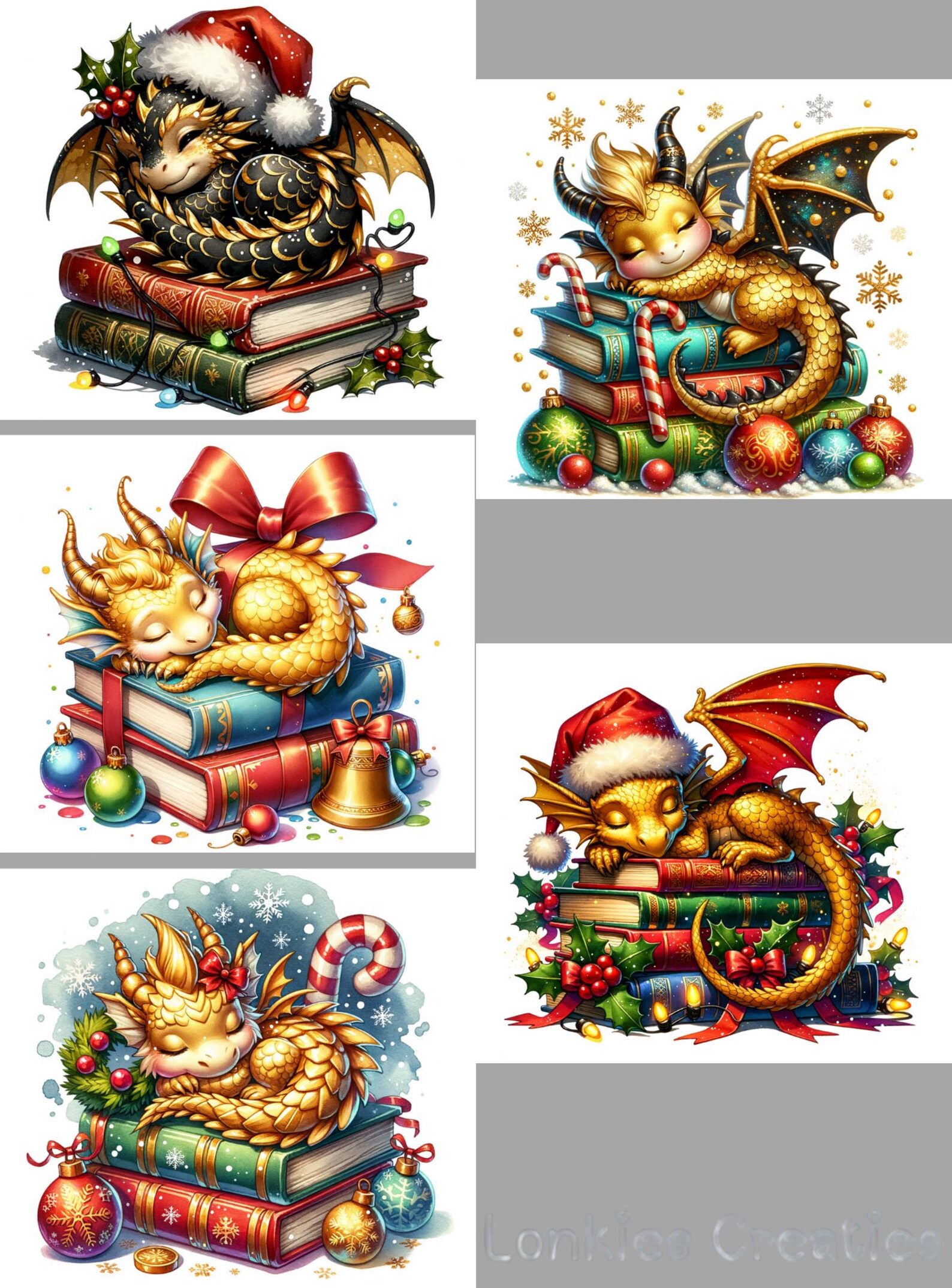 Christmas Dragons Sleeping on Stack of Books 20 OZ Tumbler Wrap ...