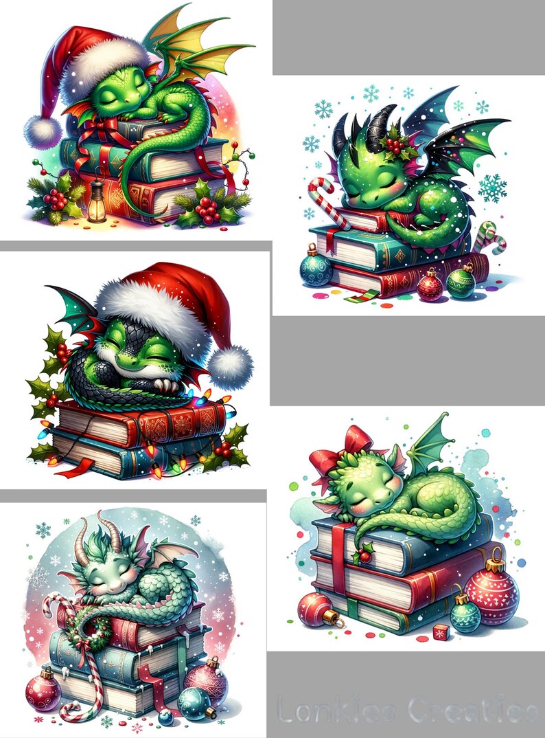 Christmas Dragons Sleeping on Stack of Books 20 OZ Tumbler Wrap ...