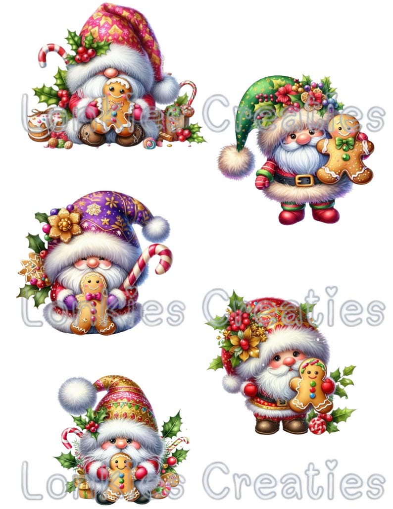 Christmas Gnomes Clipart, Gingerbread Man PNG Set (digital Download) - Etsy
