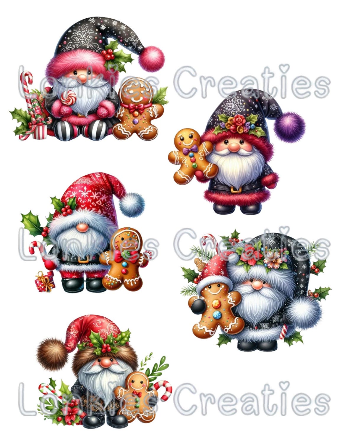 Christmas Gnomes Clipart, Gingerbread Man PNG Set (digital Download) - Etsy