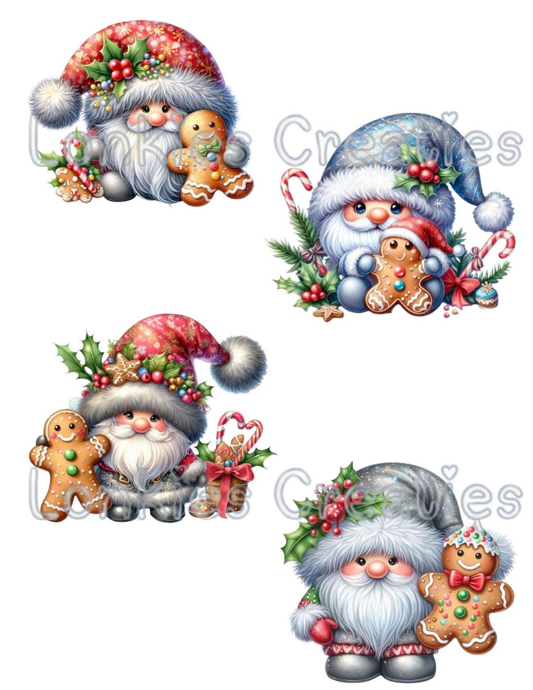 Christmas Gnomes Clipart, Gingerbread Man PNG Set (digital Download) - Etsy