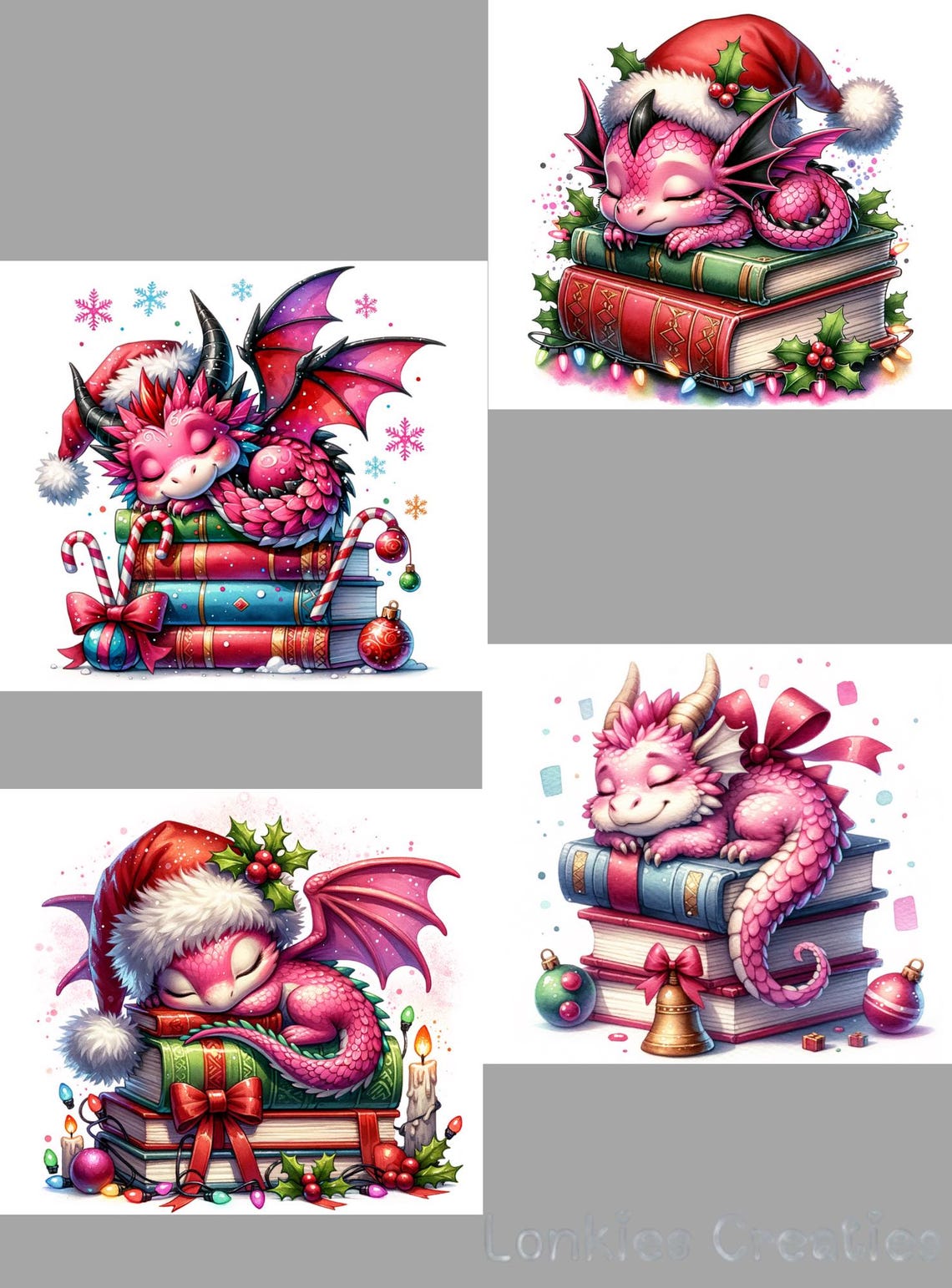 Christmas Dragons Sleeping on Stack of Books 20 OZ Tumbler Wrap ...