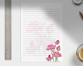 To Do List A4 Printable - Lotus Flowers - Digital Download (PDF) - Etsy