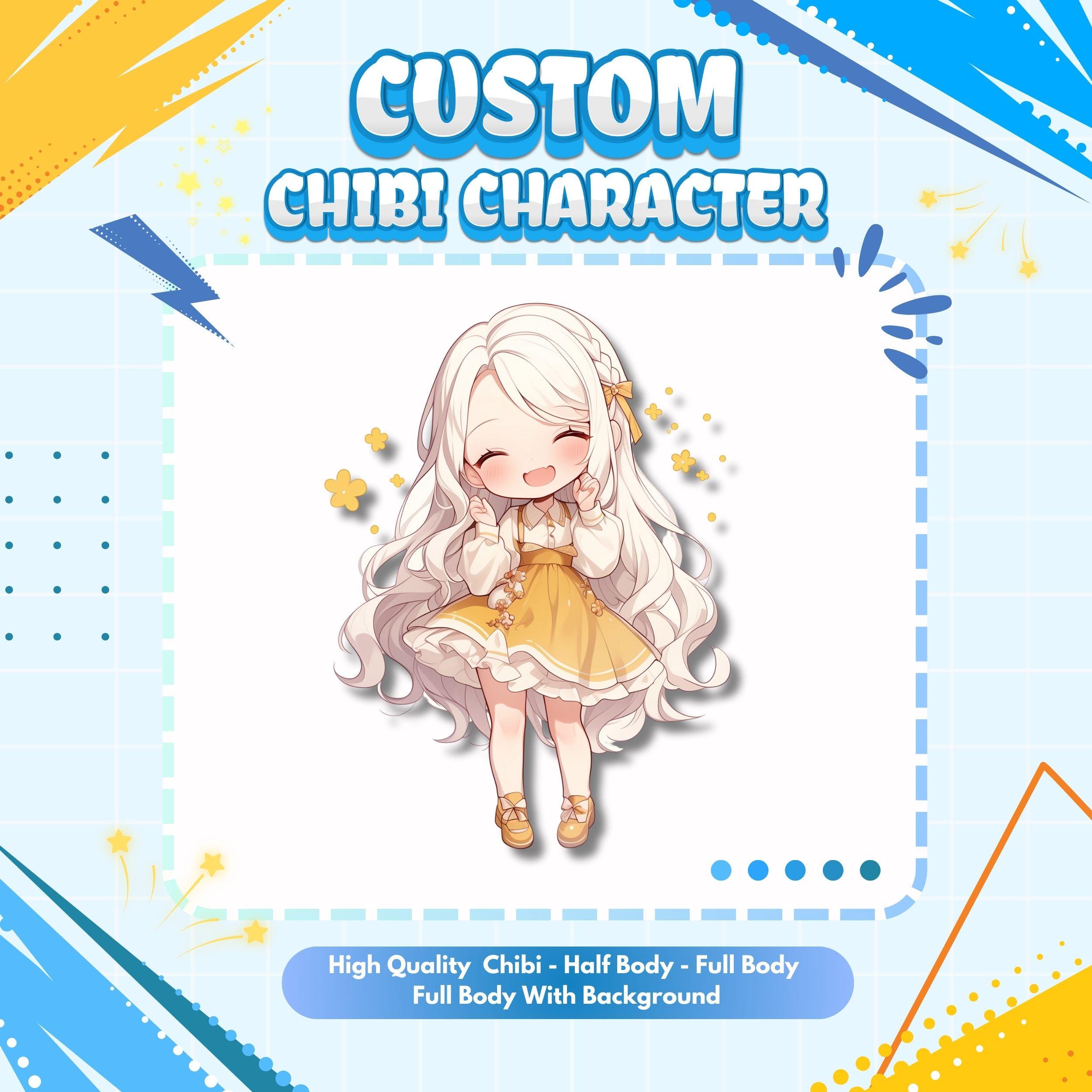 CUSTOM CHIBI ANIME Chibi Character, Custom Chibi Commission, Original ...